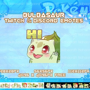 Bulbasaur Twitch Emotes Bundle, Bulbasaur Emotes Pack, Bulbasaur ...