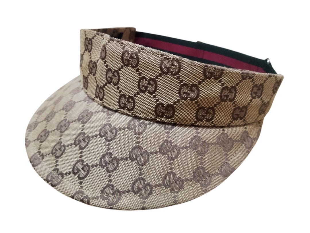 Vintage GUCCI Monogram Visor Hat Made in Italy - Etsy