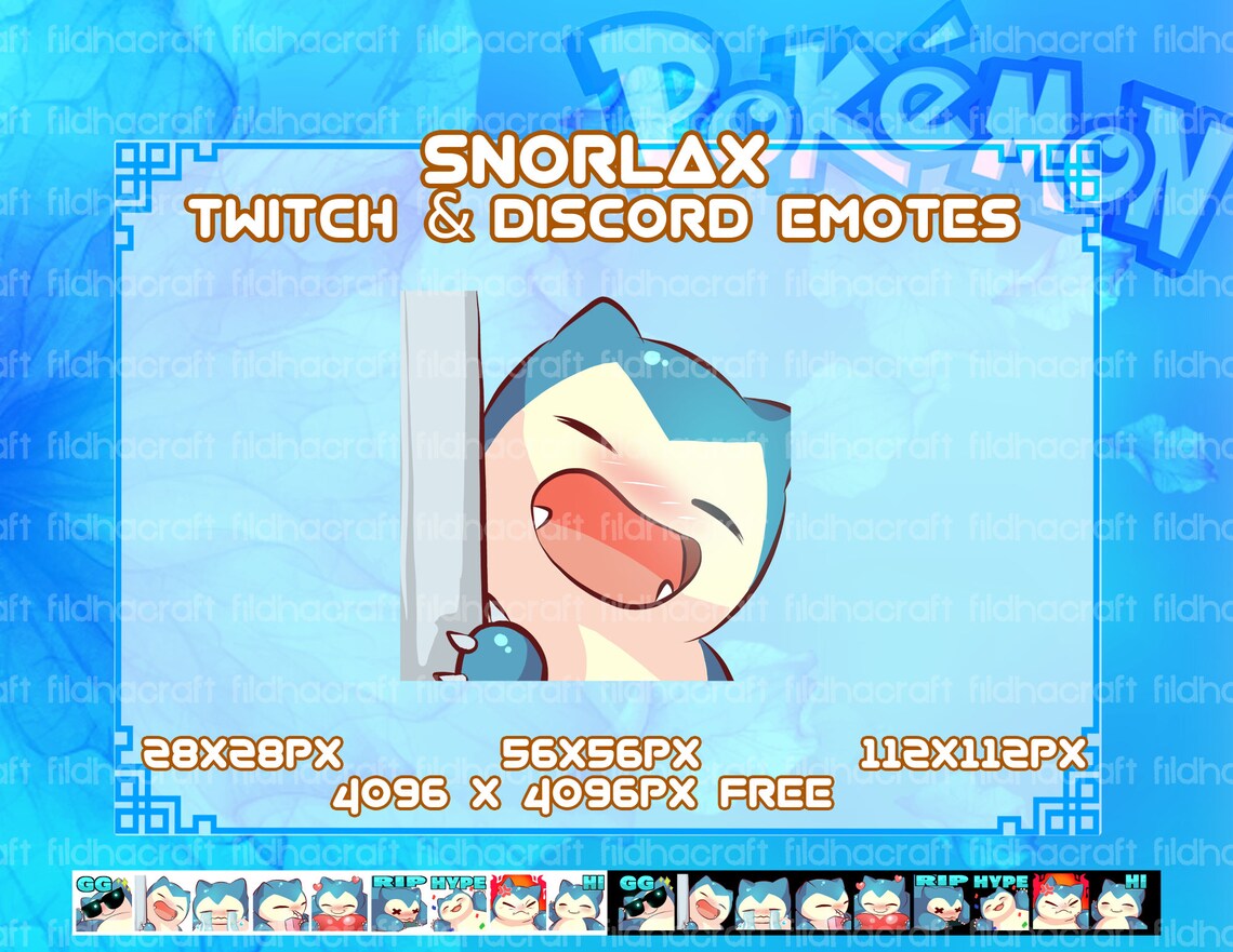 Snorlax Twitch Emotes Bundle, Snorlax Emotes Pack, Snorlax Discord ...