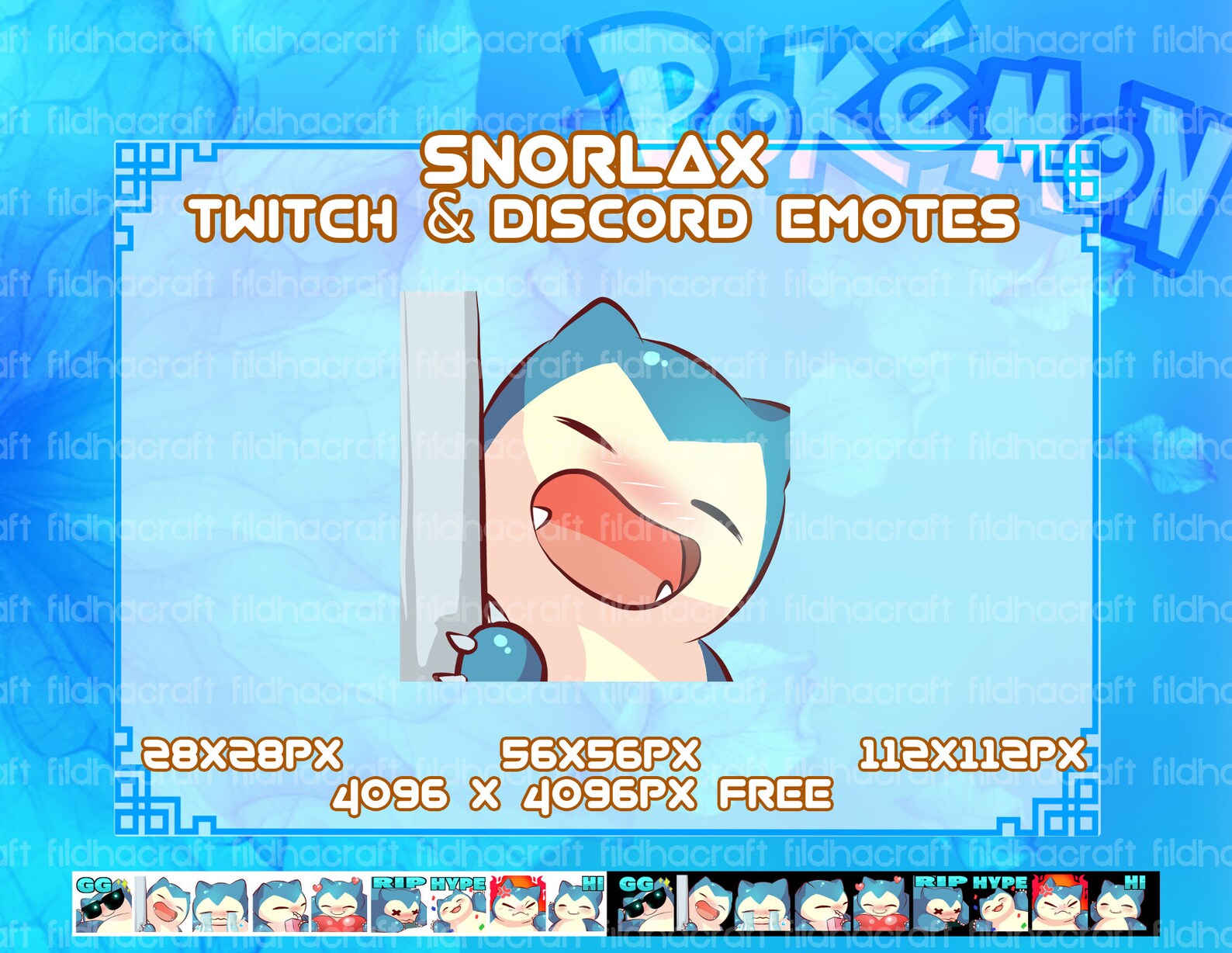 Snorlax Twitch Emotes Bundle, Snorlax Emotes Pack, Snorlax Discord ...