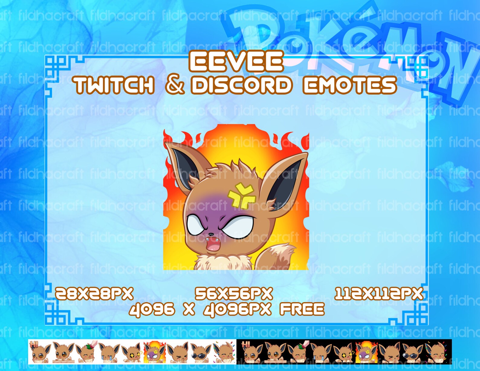 Eevee Twitch Emotes Bundle Eevee Emotes Pack Eevee Discord - Etsy