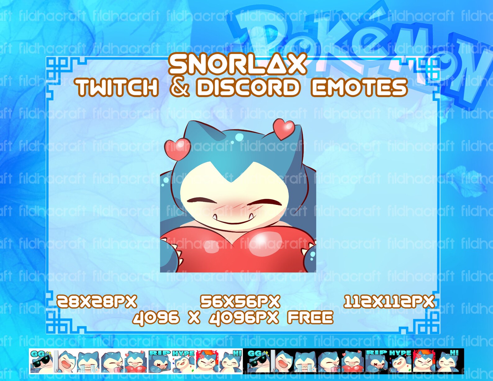 Snorlax Twitch Emotes Bundle, Snorlax Emotes Pack, Snorlax Discord ...