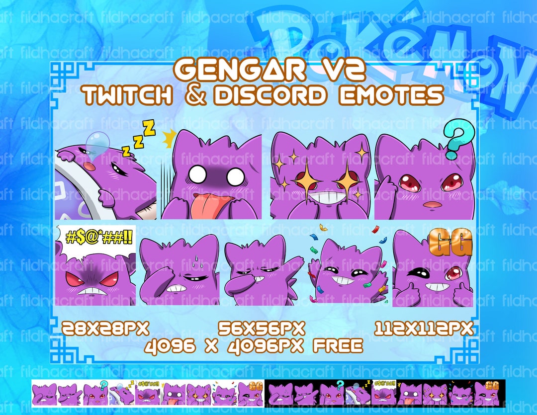 Gengar V2 Twitch Emotes Bundle Gengar Emotes Pack Gengar - Etsy