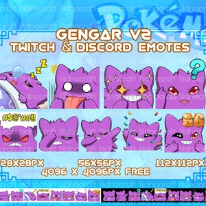 Gengar V2 Twitch Emotes Bundle Gengar Emotes Pack Gengar - Etsy