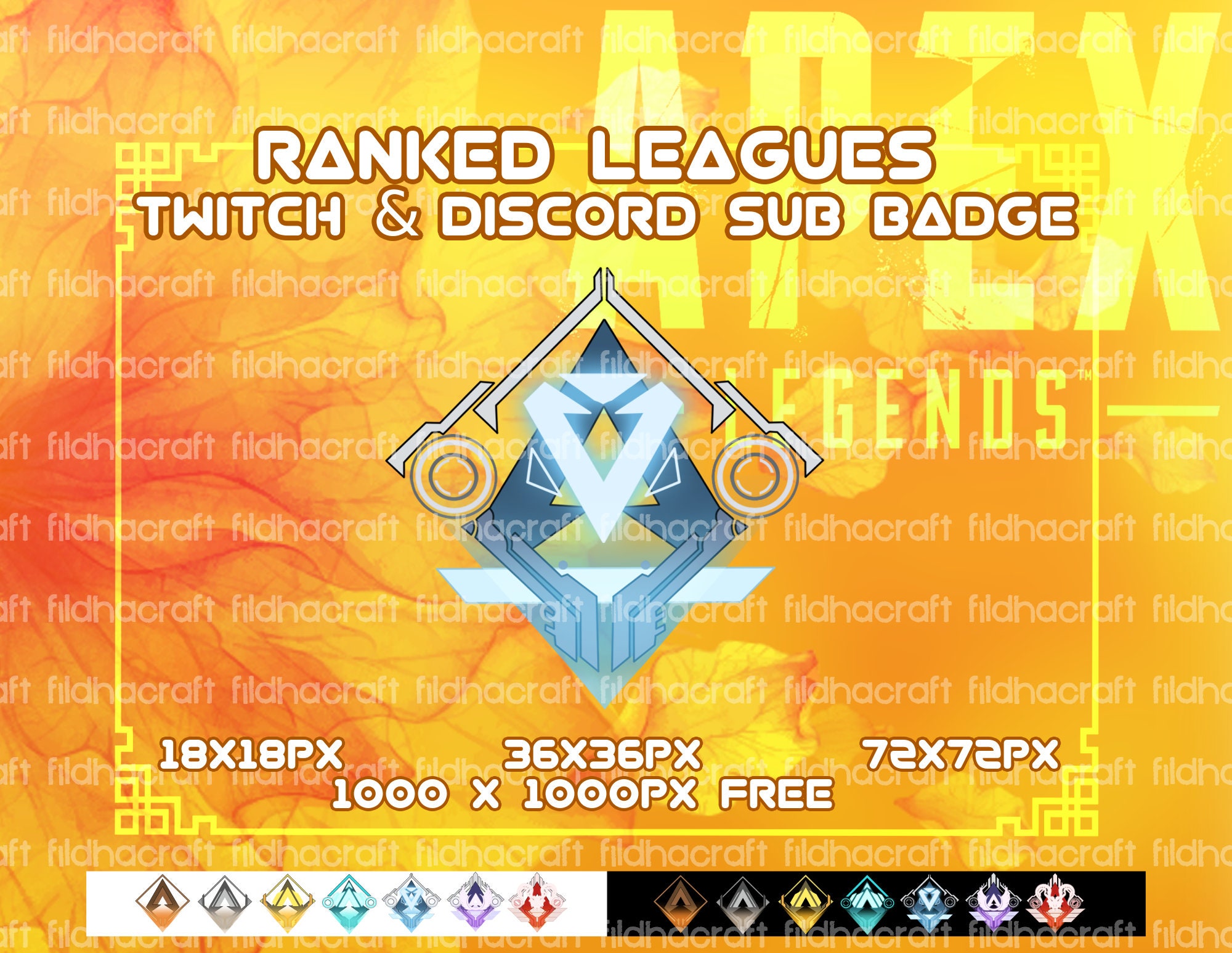 Ranked Tier Twitch Sub Badge Bundle, Sub Badge Pack, Sub Badge Discord ...