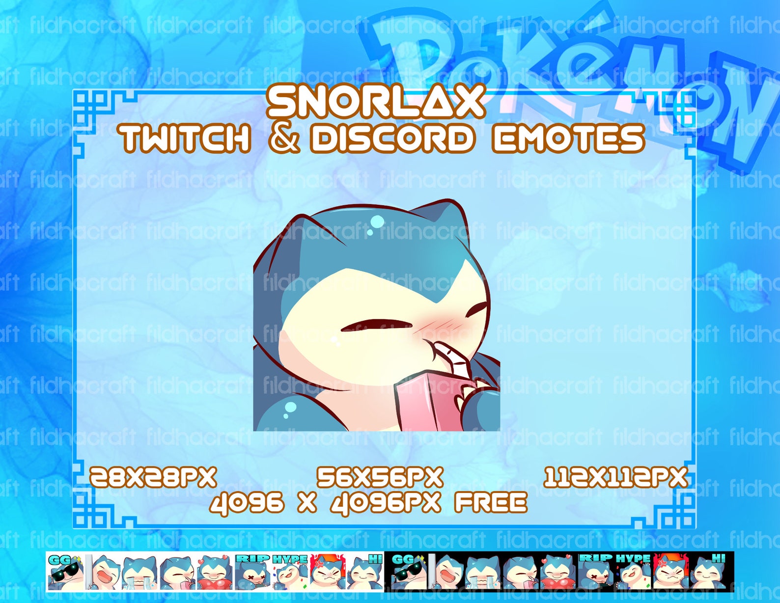 Snorlax Twitch Emotes Bundle, Snorlax Emotes Pack, Snorlax Discord ...