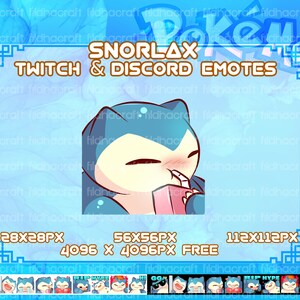 Snorlax Twitch Emotes Bundle, Snorlax Emotes Pack, Snorlax Discord ...