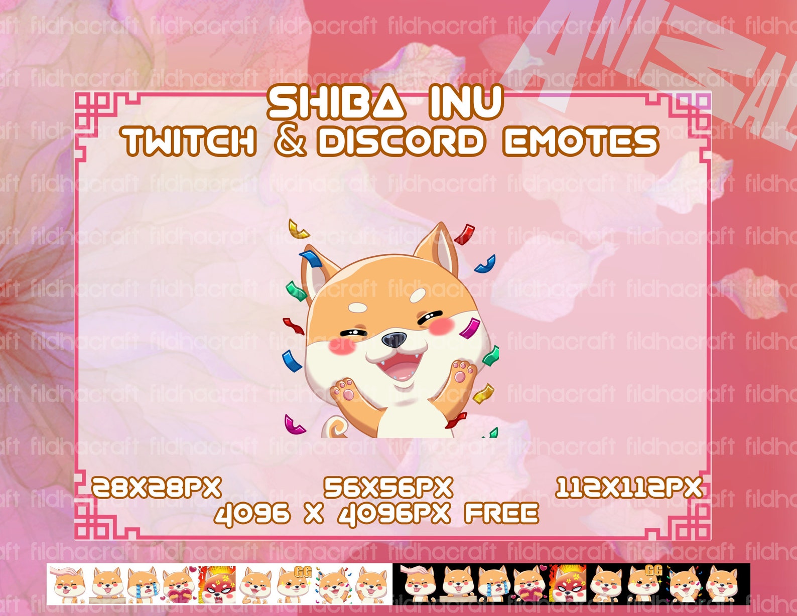 Cute Shiba Inu Twitch Emotes Bundle, Shiba Inu Emotes Pack, Shiba Inu ...
