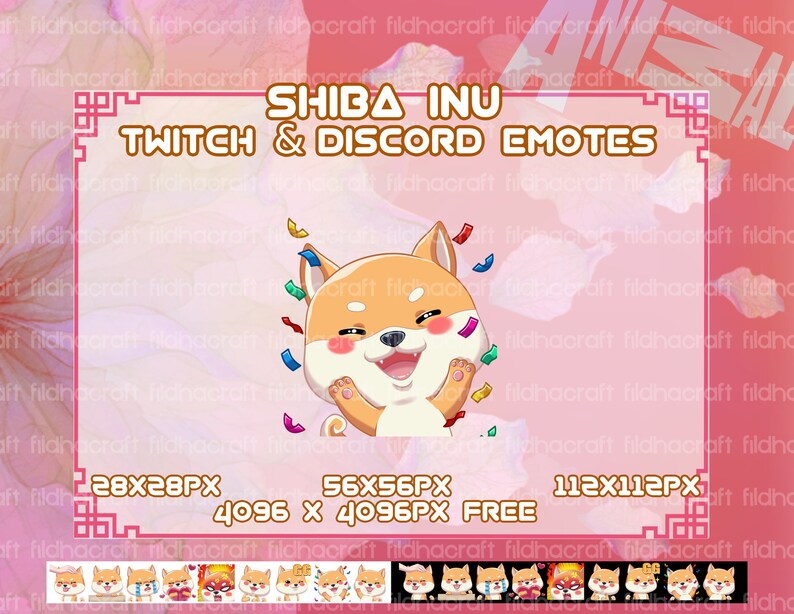 Cute Shiba Inu Twitch Emotes Bundle, Shiba Inu Emotes Pack, Shiba Inu ...