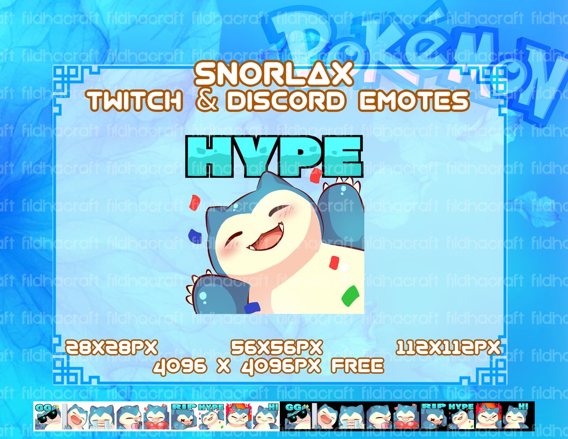 Snorlax Twitch Emotes Bundle, Snorlax Emotes Pack, Snorlax Discord ...
