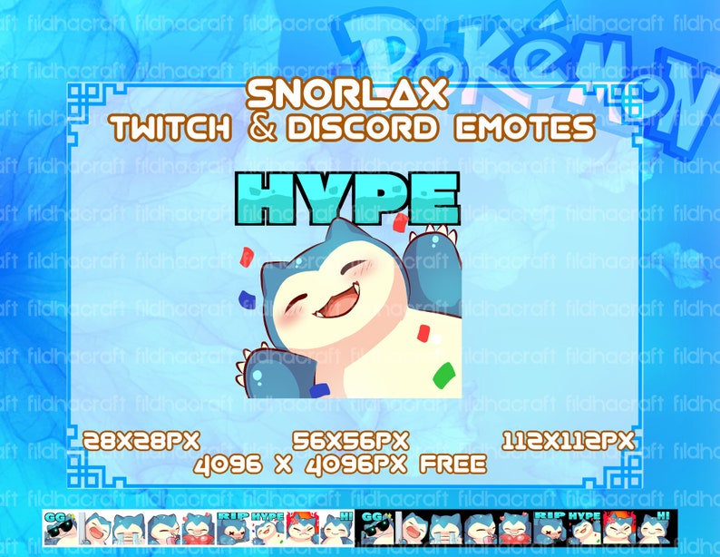 Snorlax Twitch Emotes Bundle, Snorlax Emotes Pack, Snorlax Discord ...