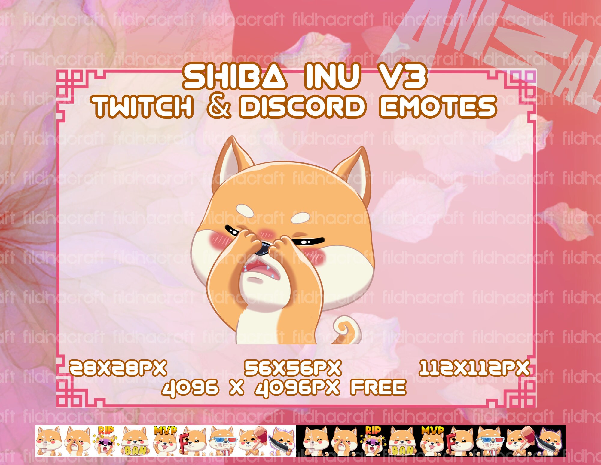 Cute Shiba Inu V3 Twitch Emotes Bundle, Shiba Inu Emotes Pack, Shiba ...