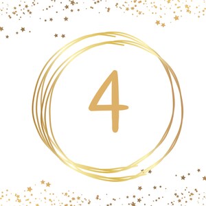 Gold Glitter Table Numbers Download - Etsy