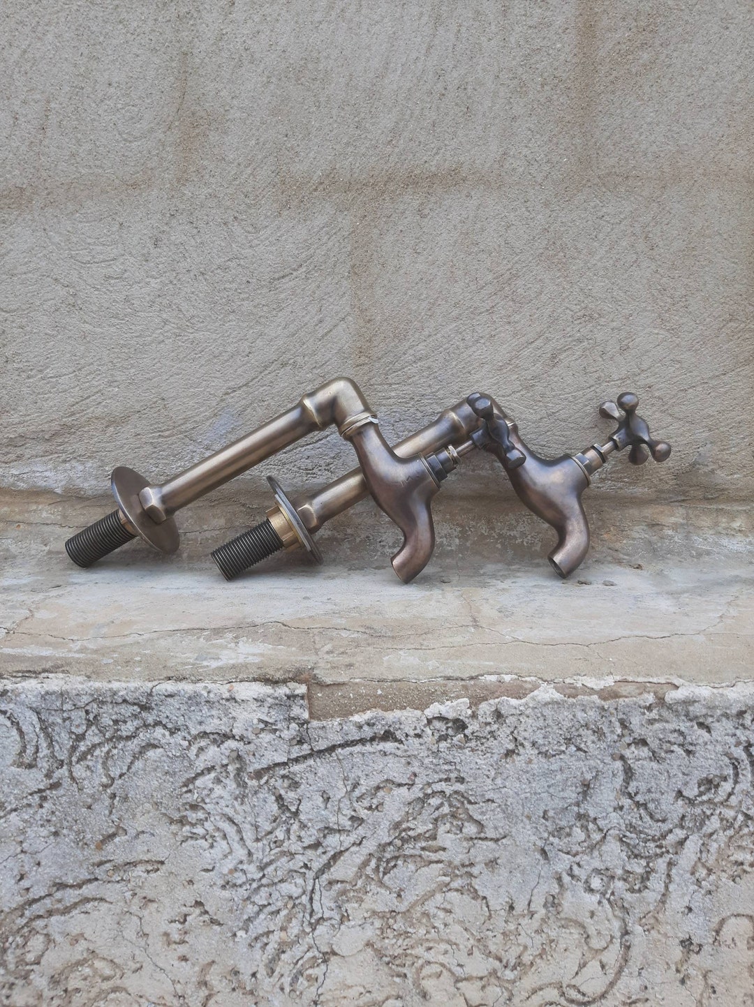 Brass Pair Taps, Counter Brass Taps With Upstands, Oil-rubbed Brass ...