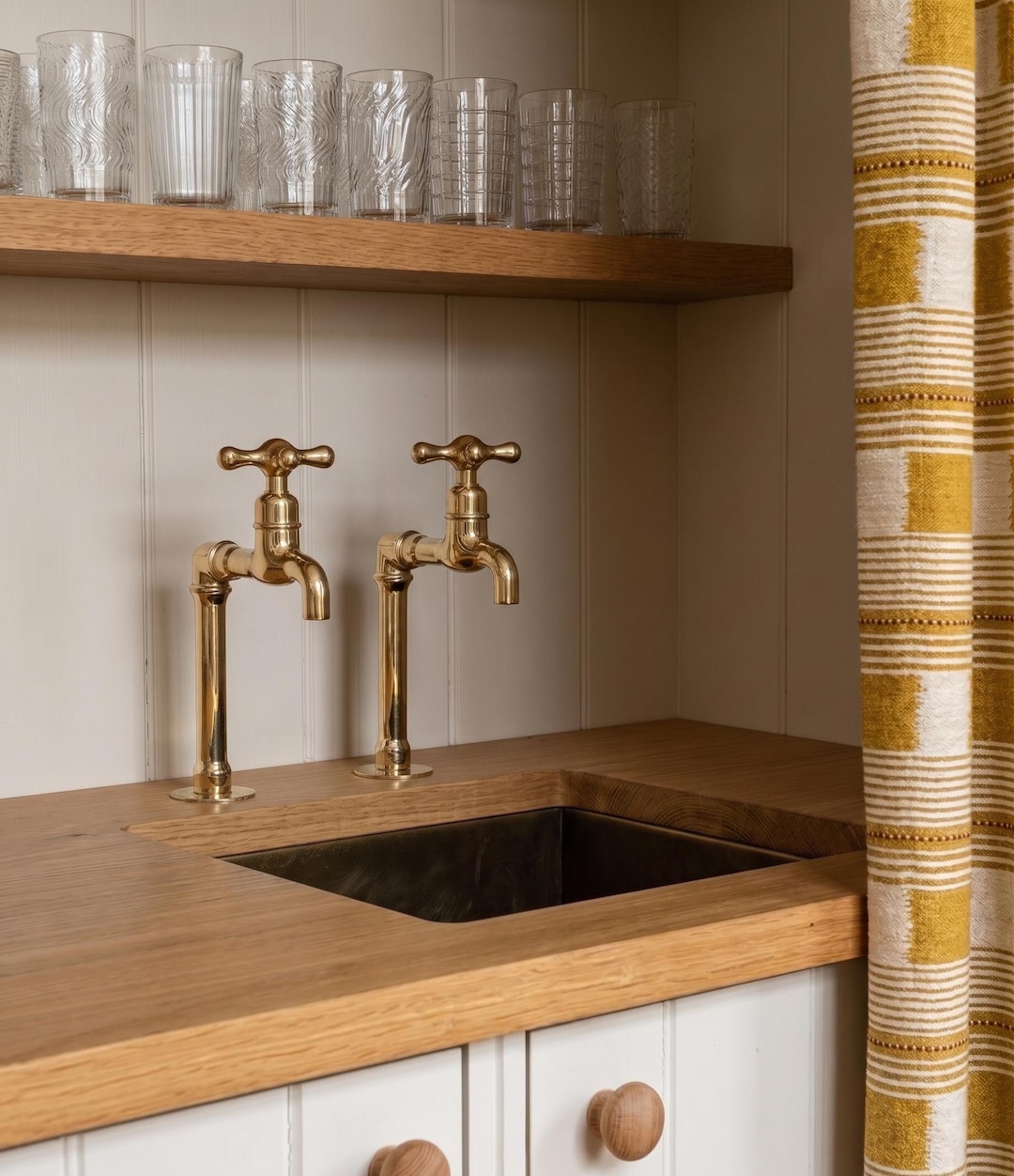 Unlacquered Brass Taps – Twin Sink Faucets, Hot and Cold Water With ...