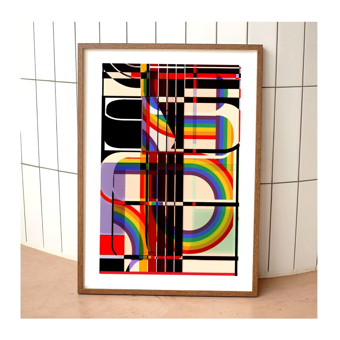Colorful Abstract Wall Art, Digital Art, Mid Century Modern, Posters ...