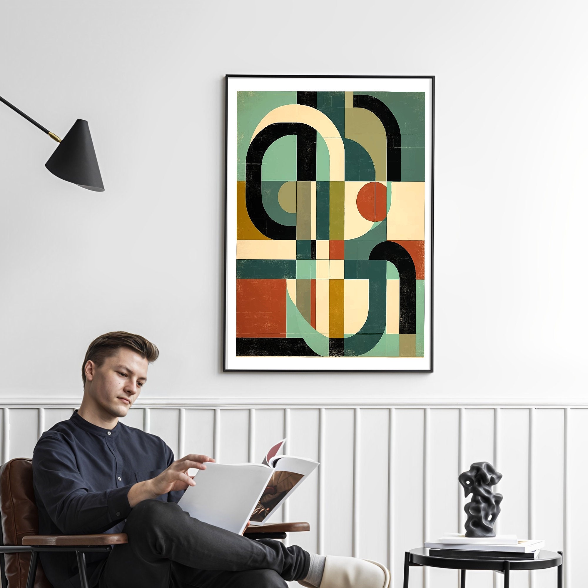 Original Modern Abstract Art Prints, Colorful Wall Art, Mid Century ...