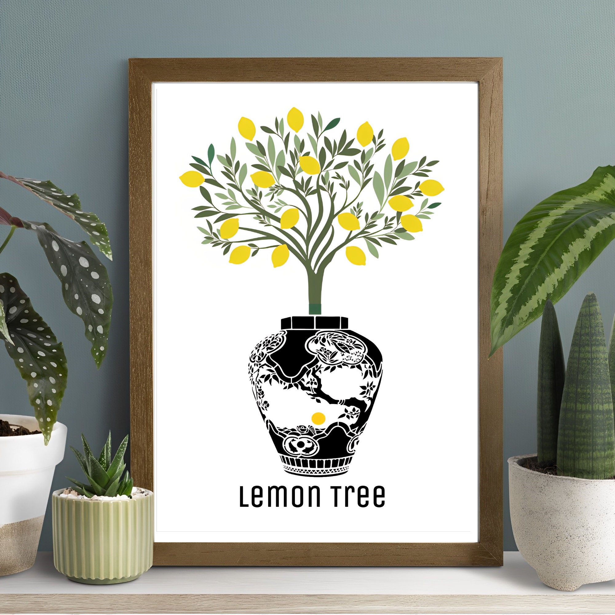 Lemon Tree Art Print, Kitchen Wall Art, Dining Room Decor, Kitchen ...
