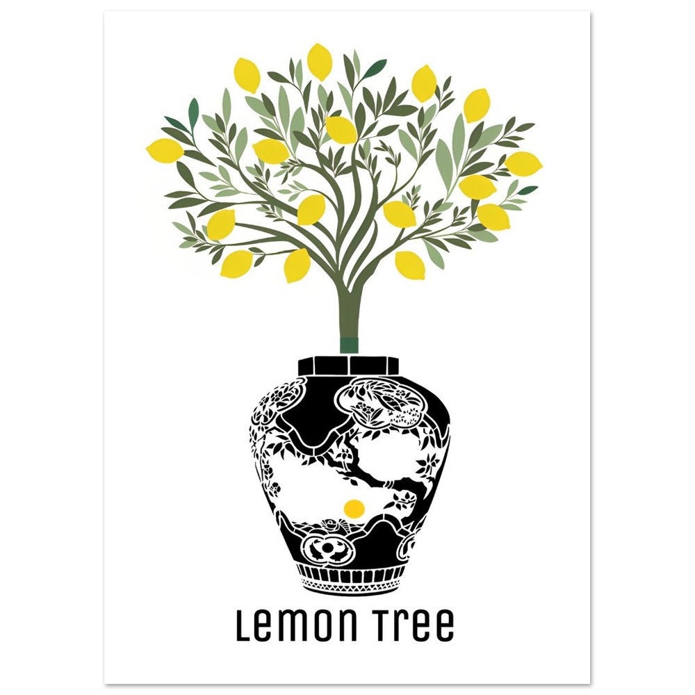 Lemon Tree Art Print, Kitchen Wall Art, Dining Room Decor, Kitchen ...