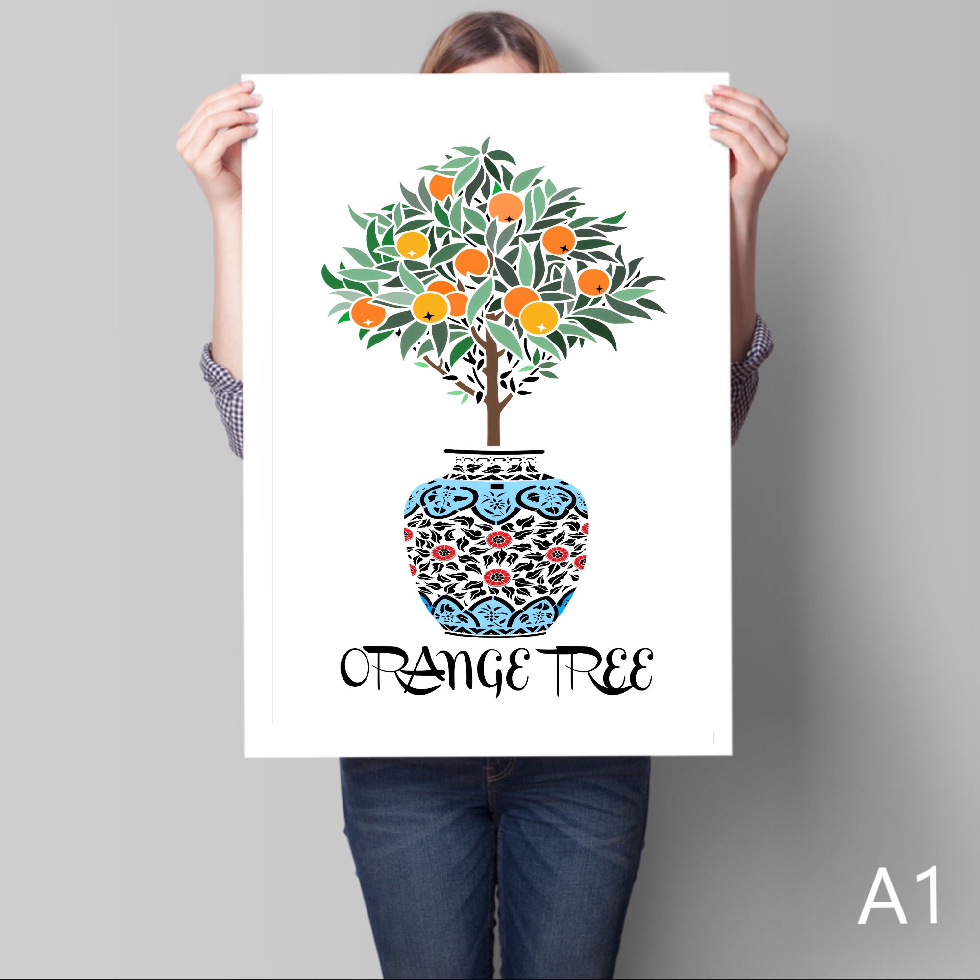 Orange Fruit Wall Art, Orange Tree, Citrus Poster, Fruit Print, Food ...