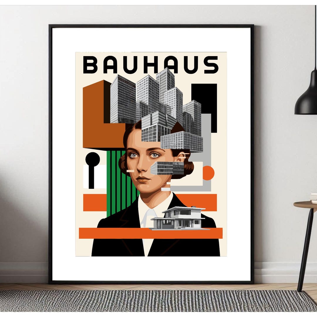 Bauhaus Art Print, Modern Art Portrait, Abstract Surrealist Portrait of ...