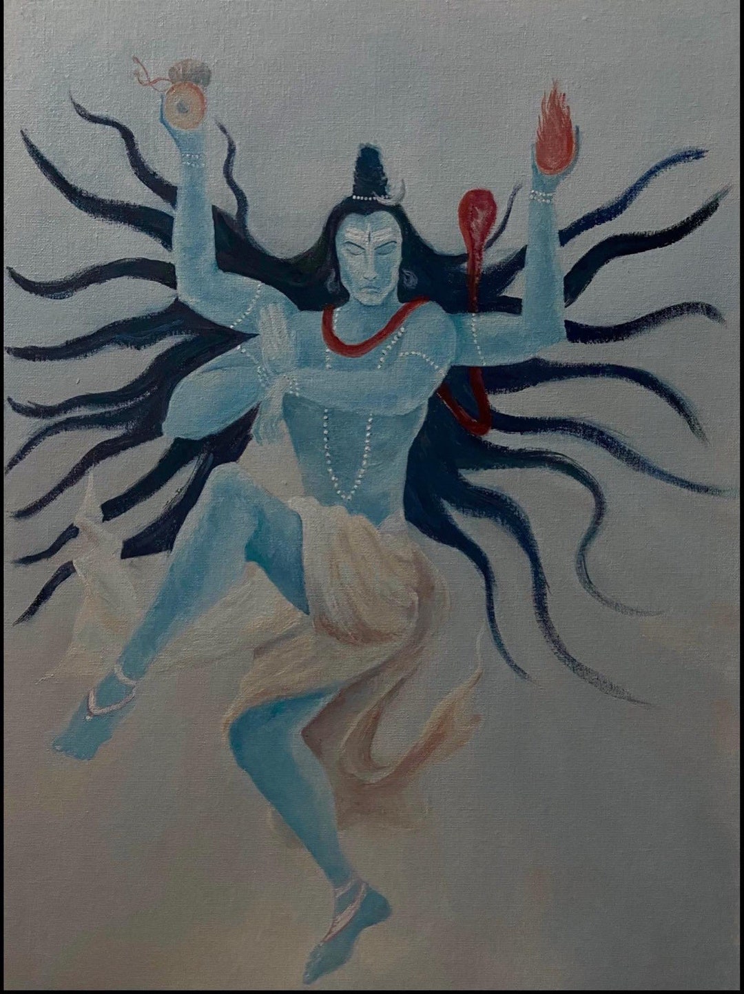 Tandava Dance of Lord Shiva, Original Hand Made Artwork With Fine ...