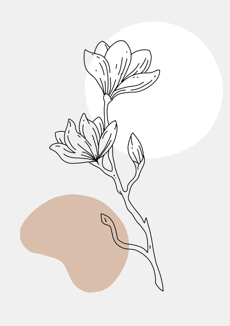 Simple Flower (line Drawing) - Etsy