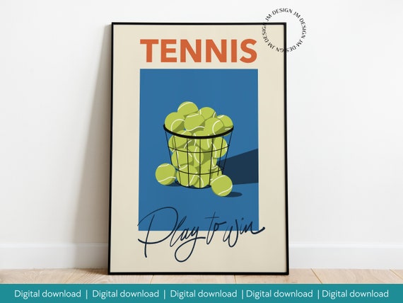 Tennis Poster Printable Tennis Poster Kids Tennis Poster - Etsy