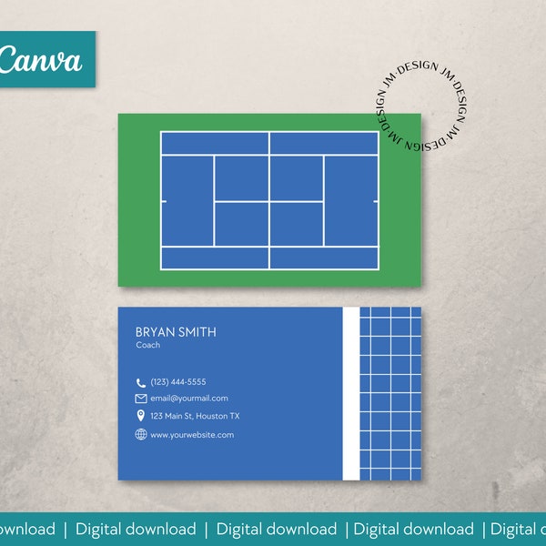Tennis Business Cards - Etsy