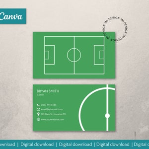 Soccer Coach Business Card, Canva Template, Coach Business Card ...