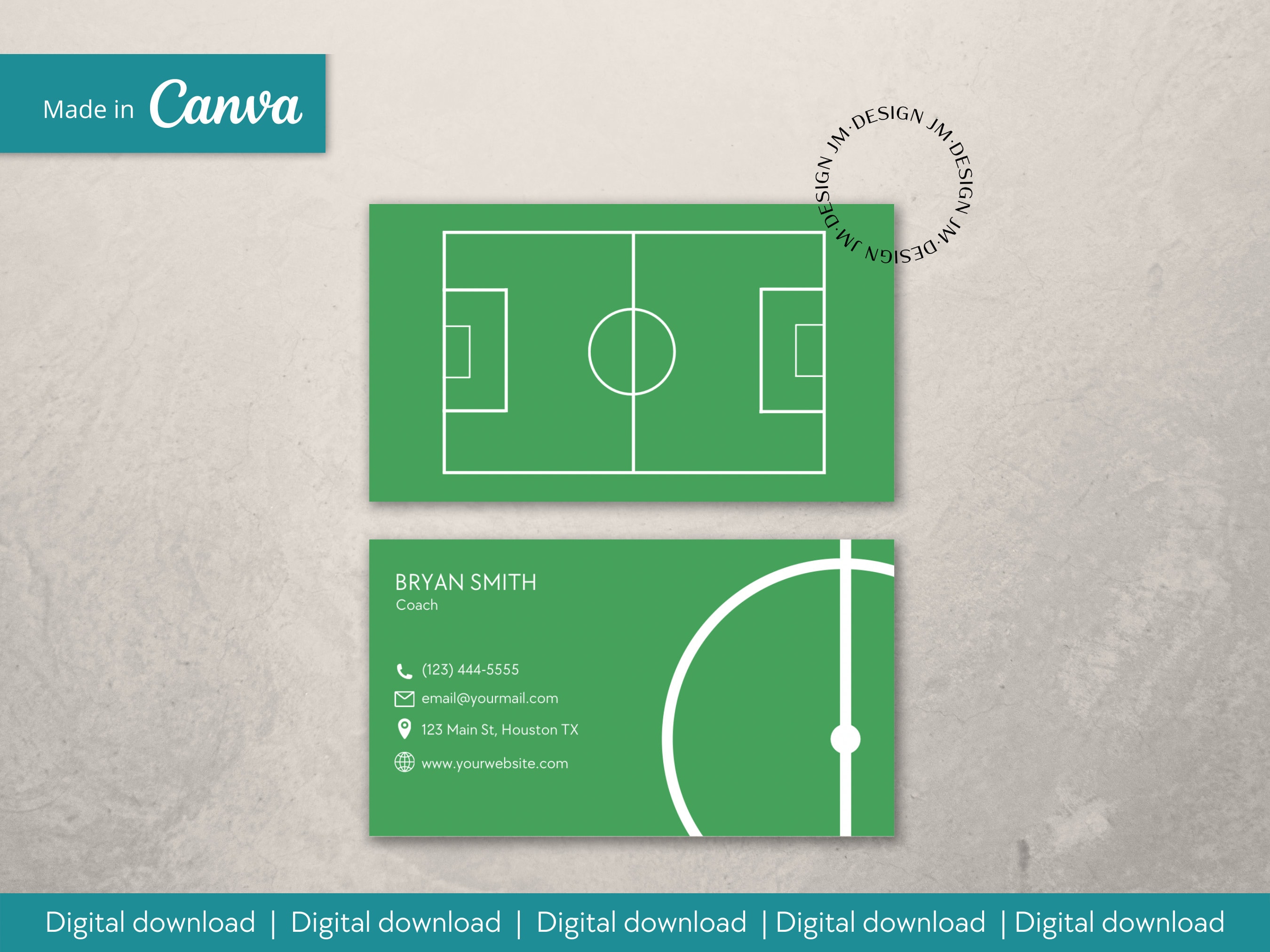 Soccer Coach Business Card, Canva Template, Coach Business Card ...