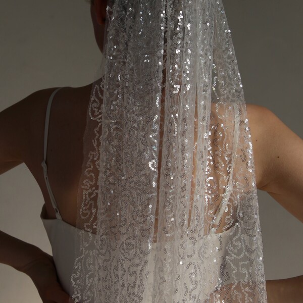 Sequin Hen Party Veil Bride to Be Veil Gift Bachelorette Veil Sparkly ...