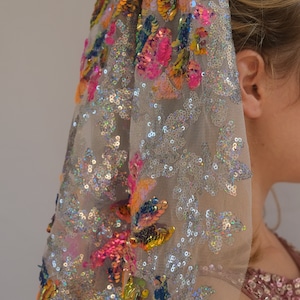 Sequin Hen Party Veil Bride to Be Veil Gift Bachelorette Veil Sparkly ...