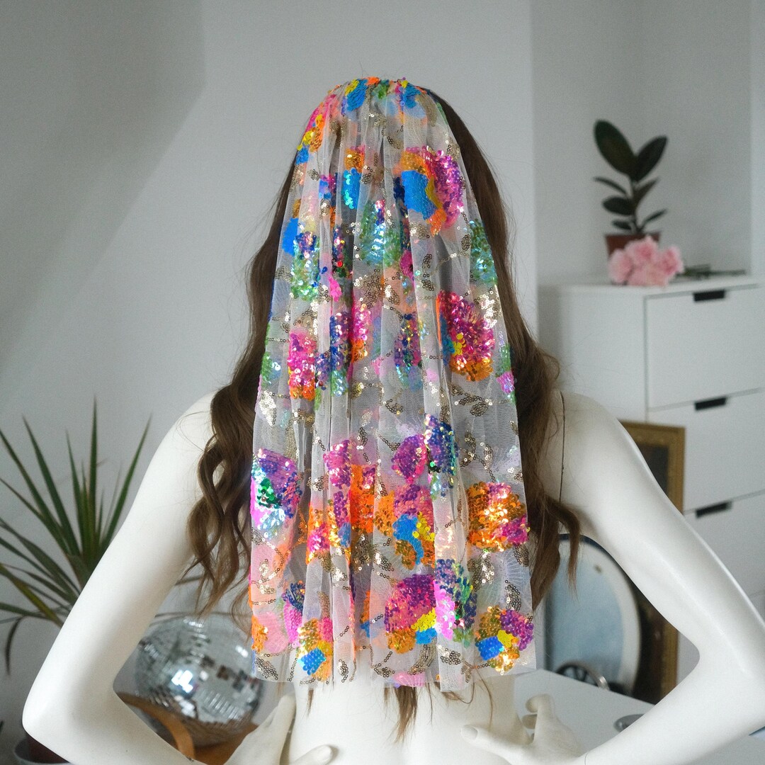 Sequin Hen Party Veil Bride to Be Veil Gift Bachelorette Veil Sparkly ...