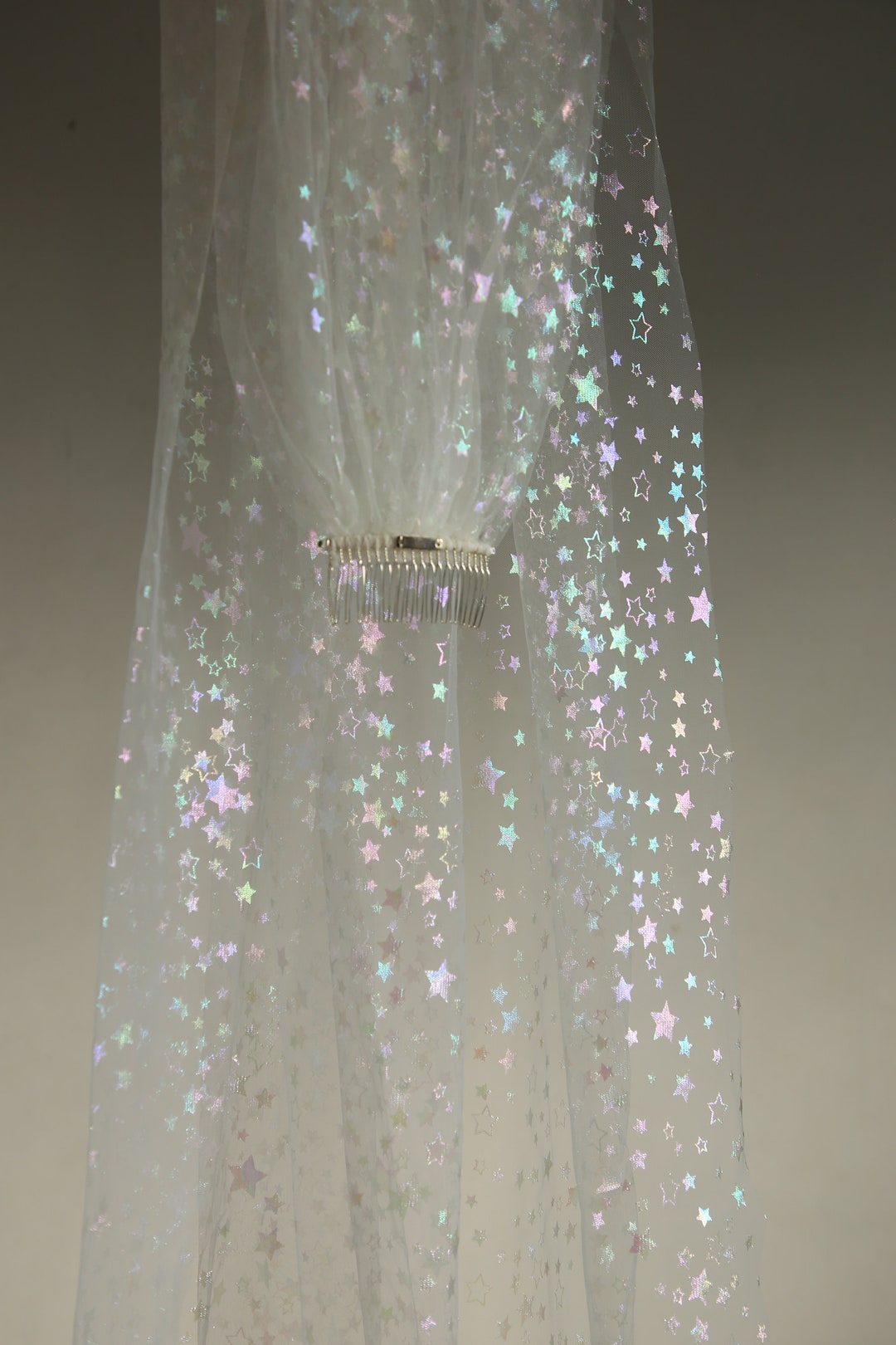 Colorful Stars Veil With Stars Shiny Veil for Alternative Bride ...