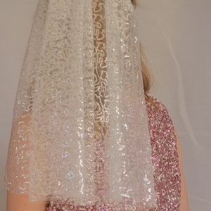 Sequin Hen Party Veil Bride to Be Veil Gift Bachelorette Veil Sparkly ...