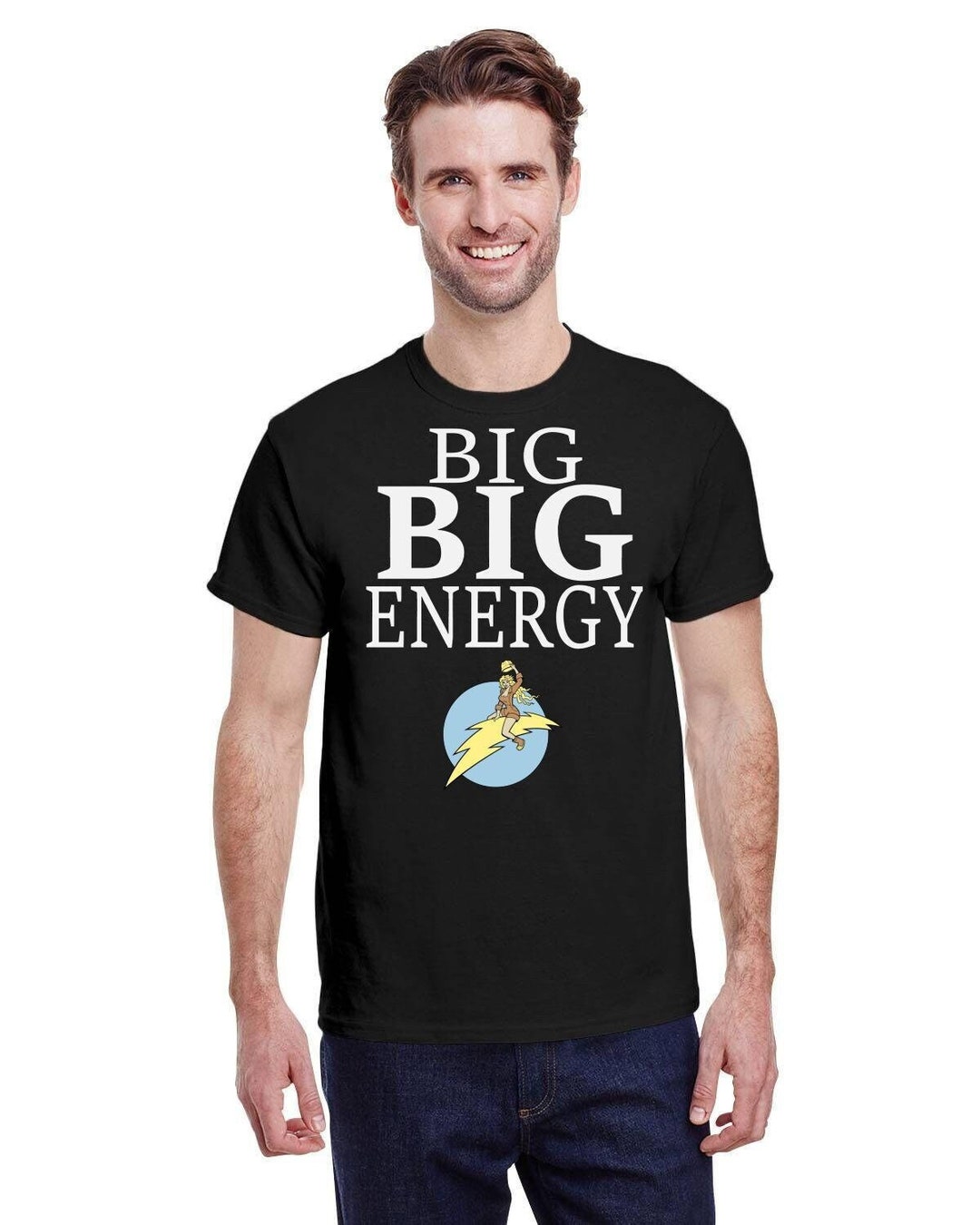 Big Big Energy Bolt Rider Plus Size White Text Heavy Cotton - Etsy