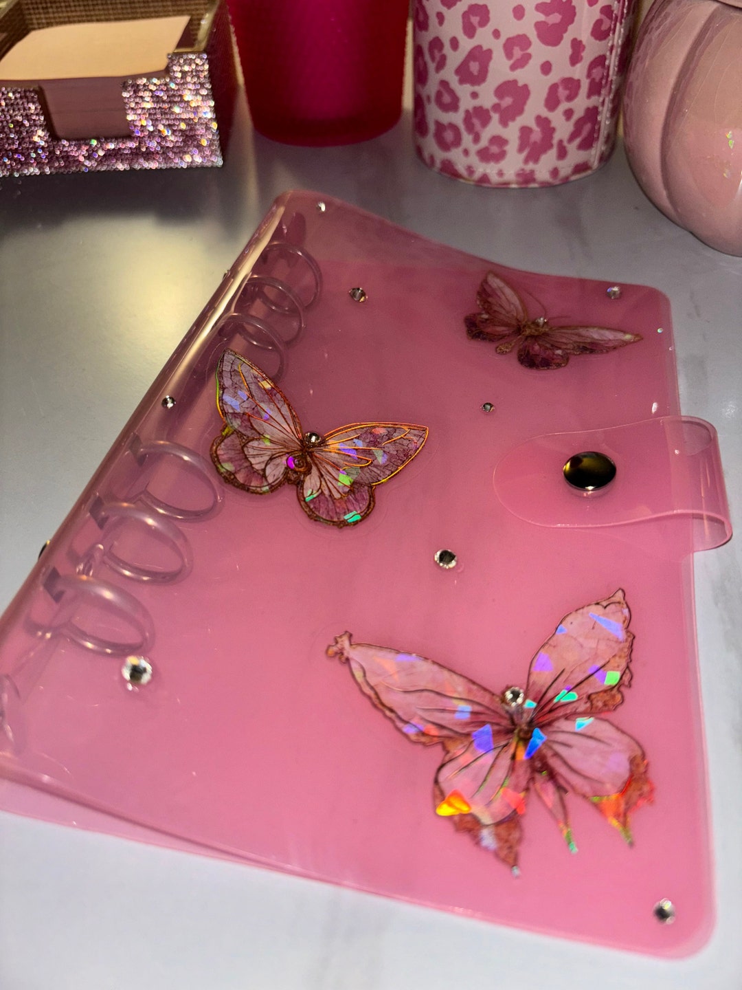 Pink Bling Butterfly A6 Binder - Etsy