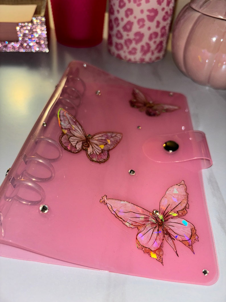 Pink Bling Butterfly A6 Binder - Etsy