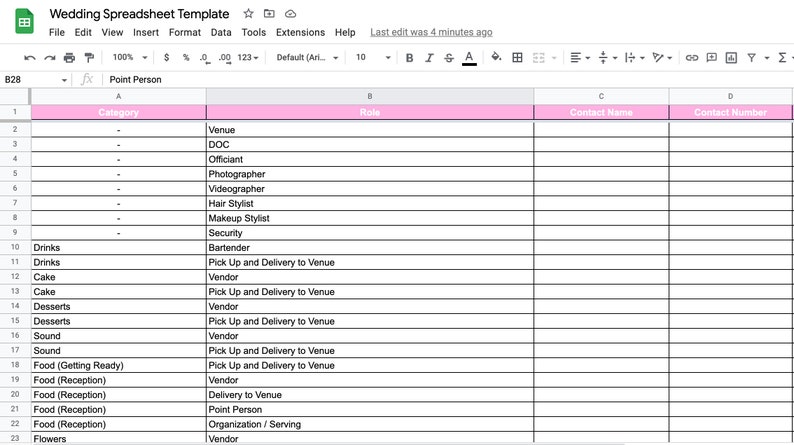 All-in-one Wedding Spreadsheet Template - Etsy