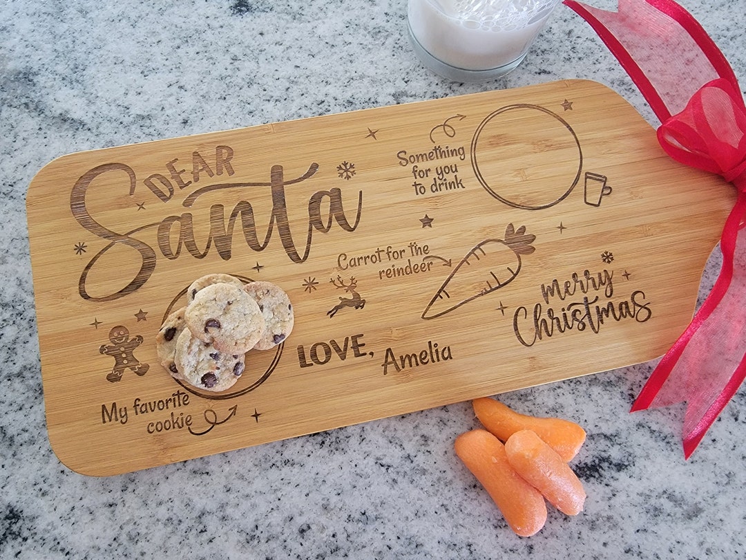 Custom Santa Treat Tray, Holiday Christmas Gift, Santa Treat Board for ...