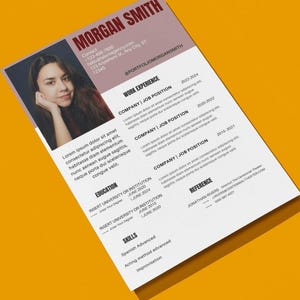 Editable Professional Actor Resume Template With Photo Editable CV for ...