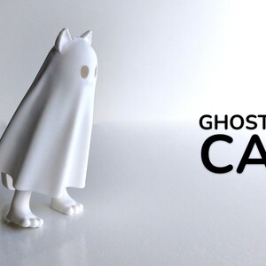 3d Printed Cat Ghost With Feet, Cute Halloween Decoration as Seen on ...