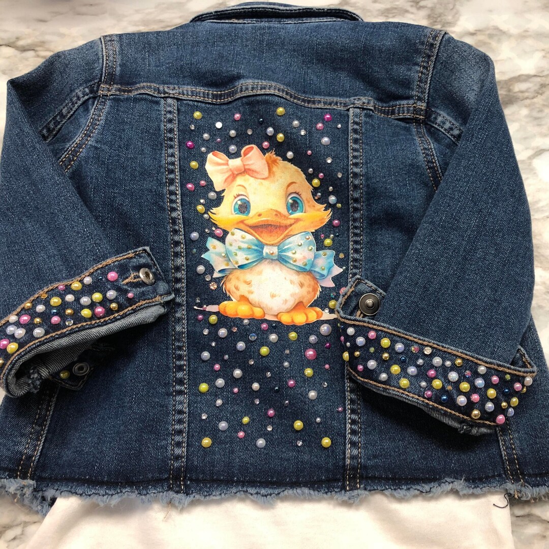 Jean Jacket Set for Your Little Girl, Adorable Embellished Denim Jacket ...