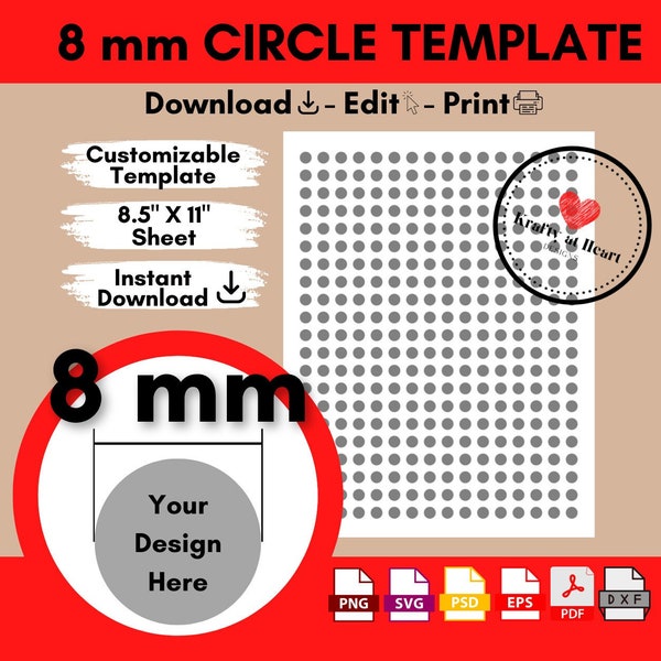 Circle Sticker Template - Etsy