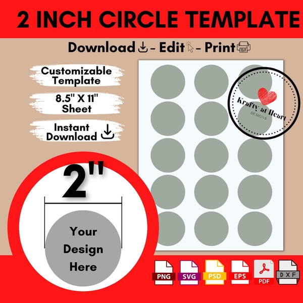 Round Sticker Template - Etsy Australia