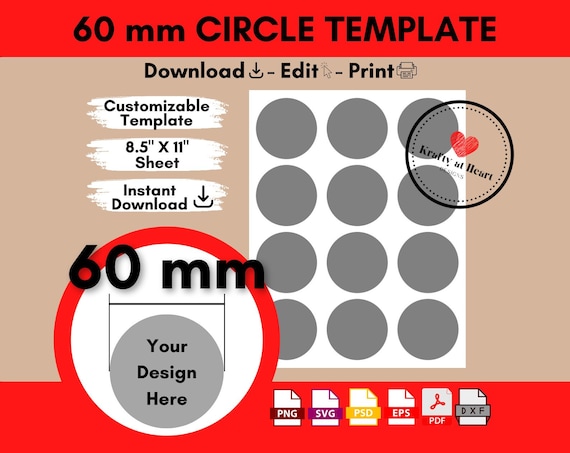60 Mm Circle Template Cabochon Shape Template Blank Round - Etsy
