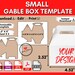 Gable Box Label Template, 6 X 3.5, Blank Party Favor Gift Box Label ...