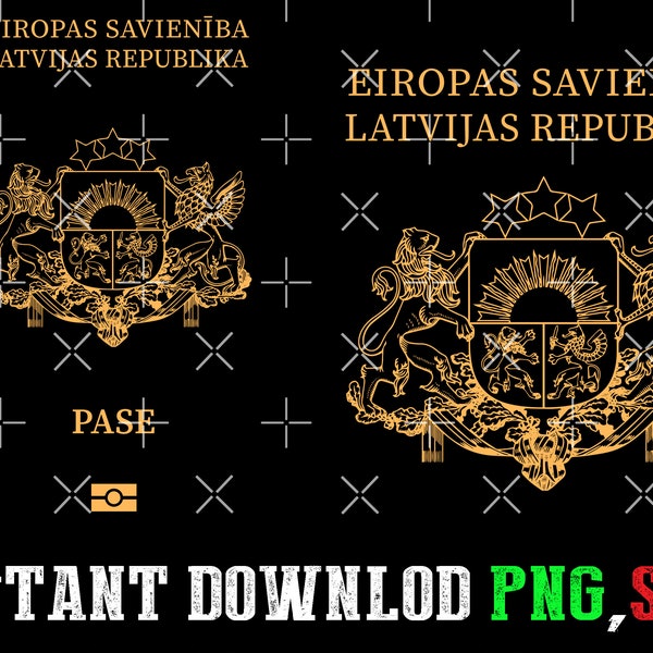 Latvia Passport Png Etsy