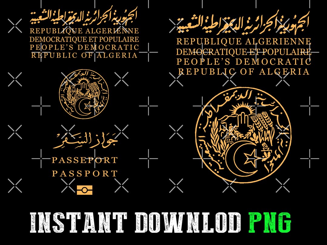 Algeria Passport,algeria,algeria Flag,algeria Passport Png,algeria Png,for Printing Projects. - Etsy